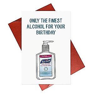 Alcohol Quarantine Card,Social Distancing Cards,Funny Birthday Card for Him Her Friend