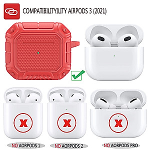 Coffea for AirPods 3rd Generation Case, Hard Shell Full Body Protective Case Cover with Keychain for AirPod 3 Charging Case (2021) - Black