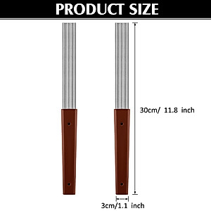 Yeshone 2 Pcs Guira Dominicana Guiro Comb 12 Inch Guiro Instrument Professional Guiro Scraper Stainless Steel Guiro Percussion Equipped with 11 Steel Rods, Gifts for Christmas