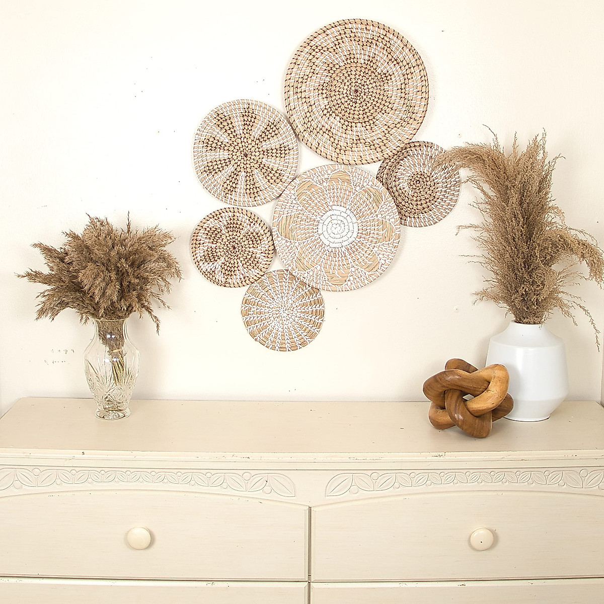 Wall basket décor basket wall décor set of 6 wall baskets woven wall décor wicker wall décor woven basket wall décor wall hanging baskets boho wall baskets seagrass baskets set boho basket wall art set 6