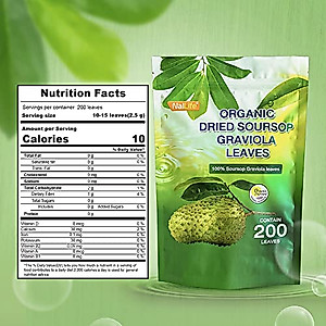 NalLife ORGANIC Soursop Graviola Leaves for Tea 200 Leaves