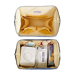 SUNVENO Baby Diaper Bag Backpack, Large Capacity Travel Backpack with Portable Changing Pad for Moms Dads, Blue