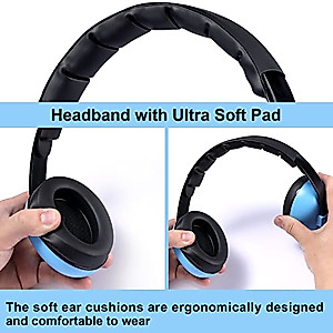 Rngeo 2 Packs Baby Noise Canceling Headphones, Baby Ear Protection Earmuffs Infant Hearing Protection Ear Muffs for Babies, Infants, Toddlers and Newborns Age 0-2+ Years (Blue & Pink)