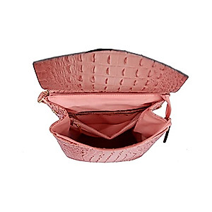 Fashion Convertible backpack Vegan Leather Travel Handbag Daily Shoulder Bag Multi Styles Colors (Red_Croco)