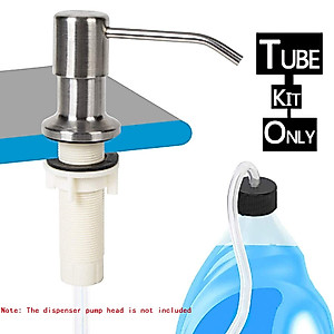 Geynutaly Sink Soap Dispenser Extension Tube Kit 45Inch with Check Valve, No Need to Fill The Little Bottle Again