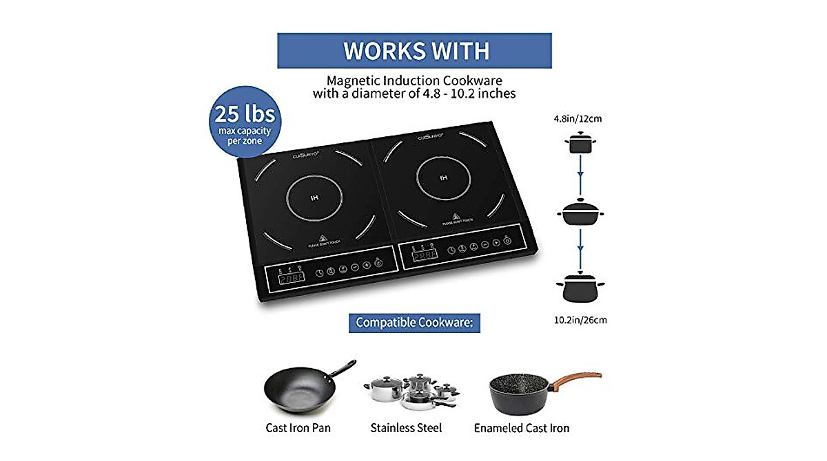 CUISUNYO Double Induction Cooktop 1800W | Portable & Energy Efficient