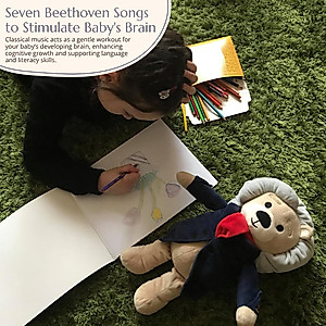 Vosego Ludwig Van Beethoven Virtuoso Bear – Plays 40 Mins of Classical Music, Educational & Soothing Musical Teddy Bear for Babies & Toddlers, Ideal