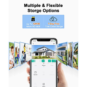 ANRAN Security Camera Outdoor with Pan Rotation 180° Feature, 1080P WiFi Outdoor Security Cameras for Home, IP65 Waterproof, Plug-in Power, 2.4G WiFi, SD and Cloud Storage, B4 White