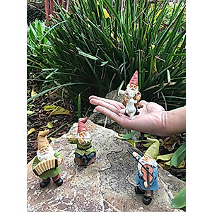 GlitZGlam Happy Gnomes Dancing Celebration! - 4- Piece Musical Garden Gnome Set for The Miniature Fairy Garden