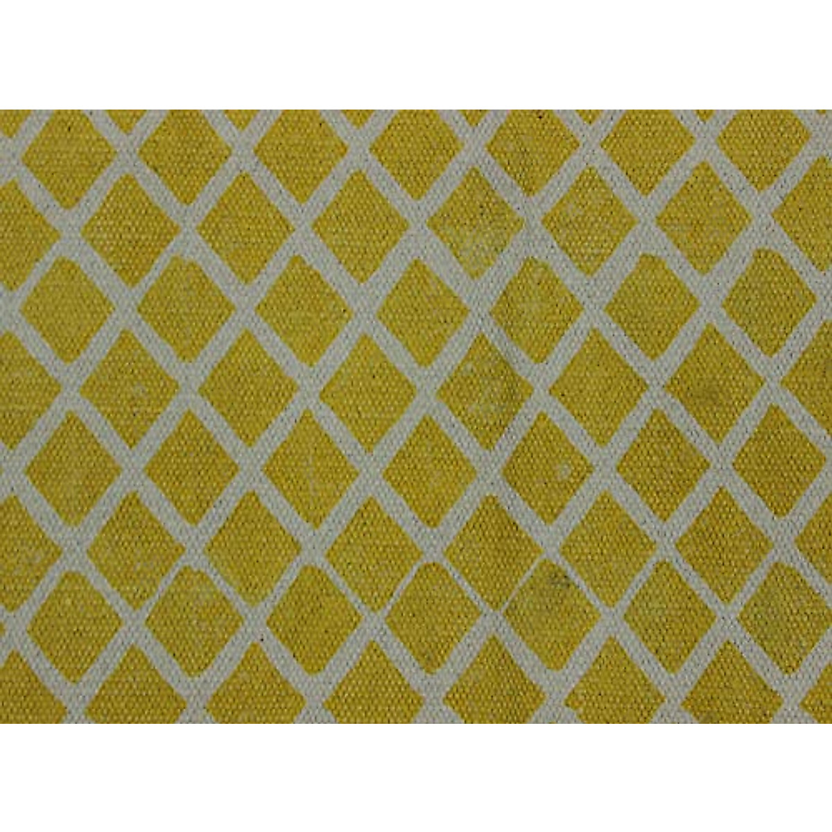 Casavani Hand Made Cotton Dhurrie Geometric Yellow & Black Tassel Rug Easy Care Washable Rugs for Doormat Entryway Living Room Bedroom Hallway Balcony 8x10 Feet