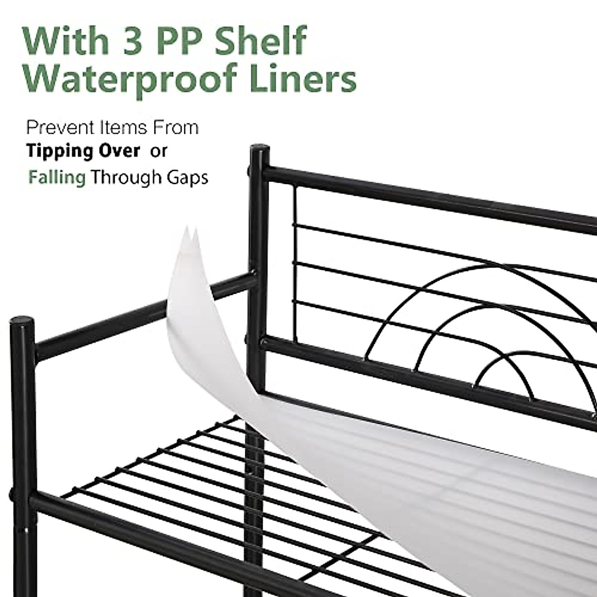 MallBoo 3 -Tier Over-The-Toilet Bathroom Spacesaver and 3 -Tier Standing Bathroom Shelves(Black)