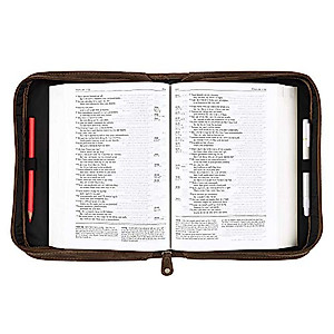 Christian Art Gifts Men's Classic Bible Cover Trust in The Lord Proverbs 3:5, Brown Faux Leather, Large