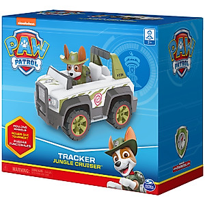 Paw Patrol, Tracker’s Jungle Cruiser Vehicle with Collectible Figure, for Kids Aged 3 and up