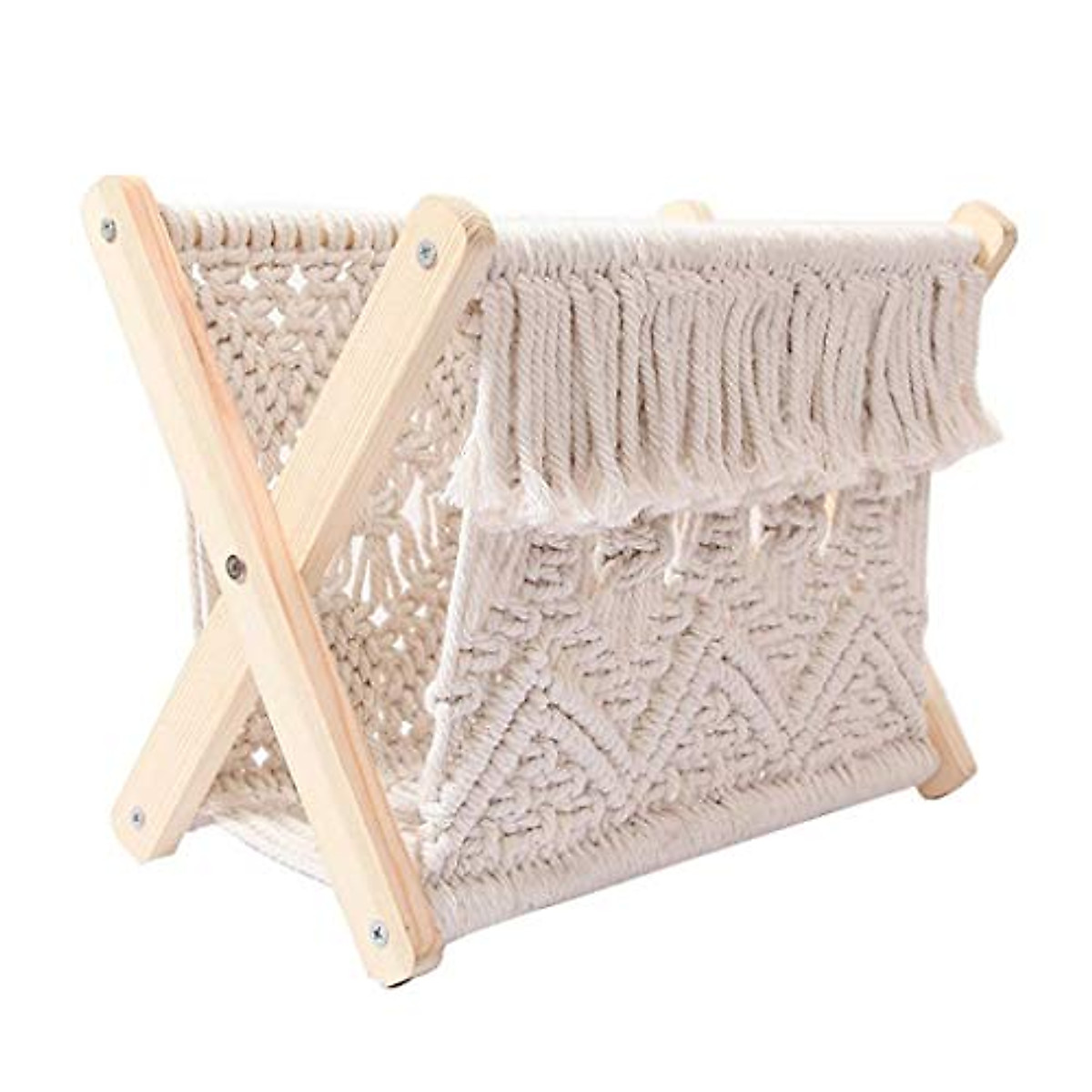 UXZDX Nordic Cotton Woven Storage Basket Magazine Rack Desktop Book Shelf Photo Props