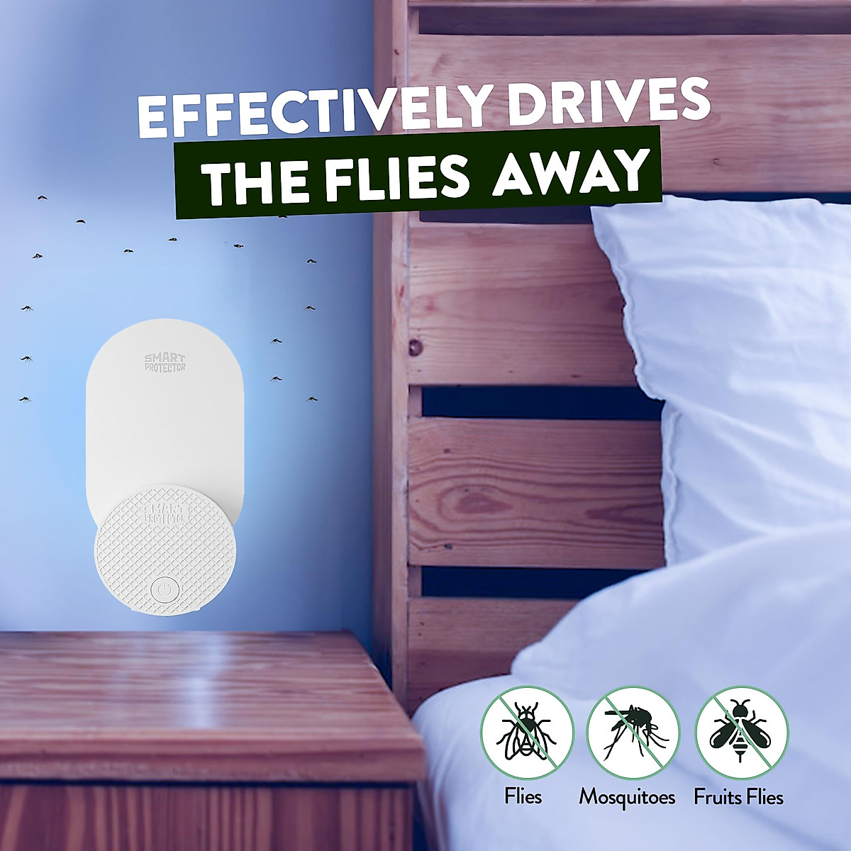 Smart Protector Electronic Fly Trap Kit - 2 Devices + 4 Glue Board Refills - Gnat Traps for Indoor House - Fruit Fly Trap Indoor - Bug Light Trap Indoor