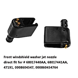47191 Premium Adjustable Wiper Washer Nozzle Kit Fit for Dodge/Freightliner/Mercedes/Winnebago Sprinter Van Front Windshield Washer Jet | Direct Replacement | Easy to Install | 2 Pack, Ref 68017440AA