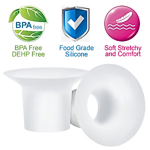 Begical Flange Inserts 19mm for Medela/Spectra/Elvie/Motif Luna/Ameda MYA Breastpump 24mm Breast Shields. Reduce 24mm Nipple Tunnel Down to 19mm;2pc/Each