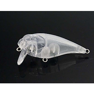 10PCS Unpainted Lure Blanks 8.11g 5.9cm with 5mm Free Fishing Eye Crankbait Baits Simulation Blank Body Clear Hard Baits Trout Salmon Minnow Lure Popper Lures Topwater Freshwater 8155