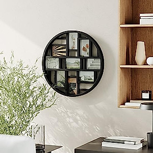 Umbra Luna Collage Picture Frame Holds Nine 4x6" Photos, Large 22-Inch Diameter, Black