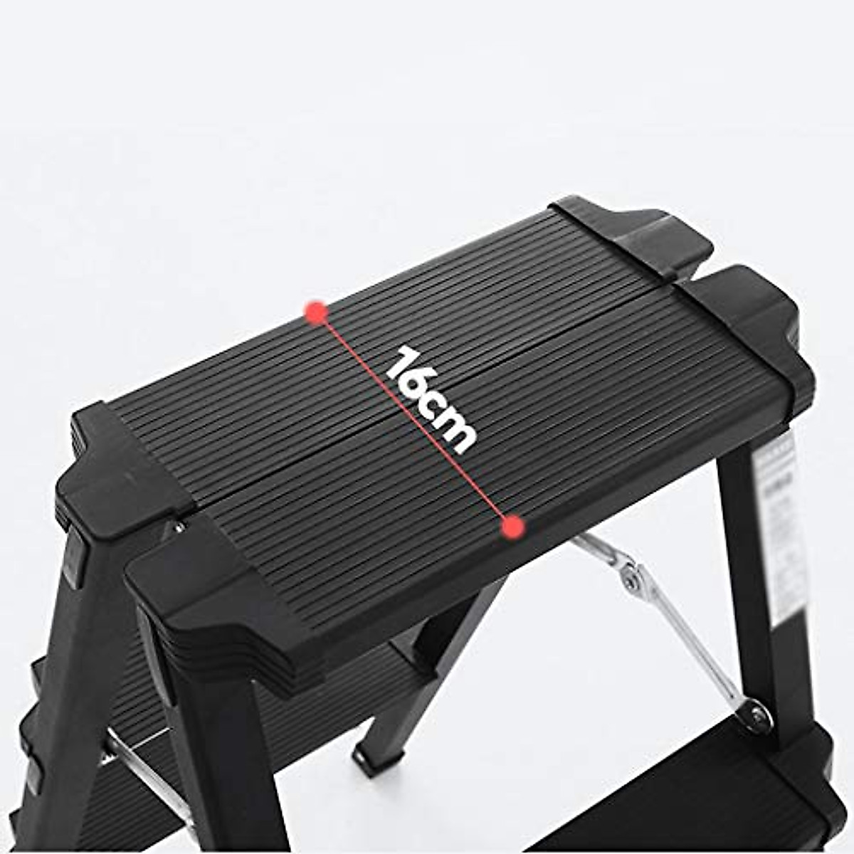 PENGJIE Folding Ladder Step Stool Ladder Stool 3 Step Folding Aluminum Heavy Duty Steel Portable Anti Slip Mat Tread Compact 150 Kg Capacity