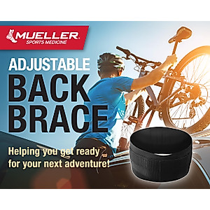 MUELLER Sports Medicine Adjustable Back Brace for Men and Women, Relief for Upper and Lower Back Pain, Sciatica, and Scoliosis, Black, One Size Fits Most