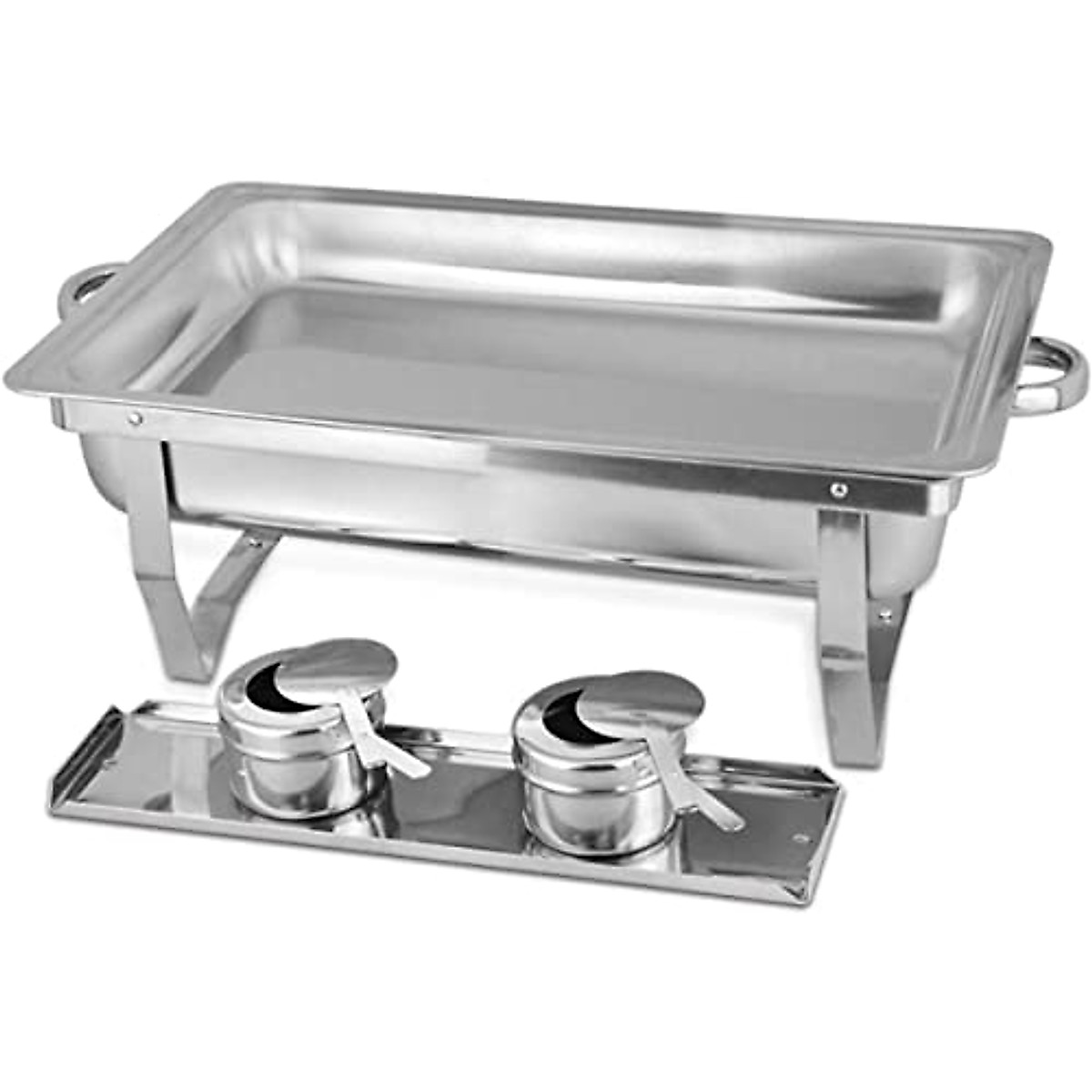Stainless Steel Food Warmer Buffet Dish Catering Pan, Buffet Heater Stainless Steel Chafing Dish with Food Pans Fuel Holders, for Catering Buffet (Three Grid) (Single Grid)