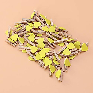 SOIMISS Photo Clips 50pcs Wooden Clothespins Mini Heart Decorative Clothespins Craft Peg Pins Clips Wall Decoration for Photo Display Hanging Decor Mini Photo Clips