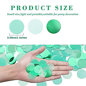 VCOSTORE Tissue Paper Confetti Circles - Round Confetti Dots，Large Table Confetti for Wedding Birthday Party Decoration and Gift Box decoration, 5000 pieces -Green Confetti