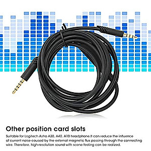 6.6ft Aux Cable, 3.5mm Headphone Cable with Tuning Gear HiFi Sound Auxiliary Cables for Logitech Astro A30, A40, A10 Headphone
