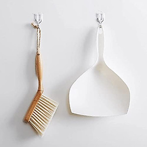 Small Broom and Dustpan Set, Bamboo Handle Mini Brush Dustpan, Short Hand Broom for Home,Kitchen, Office, Pet, Desktop, Outdoor (11.5")