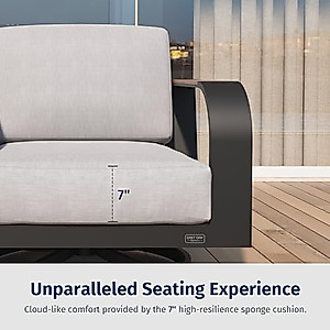 EAST OAK PCS23003 Outdoor Furniture, 3 Pieces Patio Set, Dark Grey