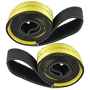 NovelBee 2 Pack of 2 Inch x10 Feet Lift Sling Strap,Recovery Tow Straps with Protective Loops
