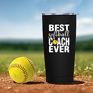 NVFCC Softball Coach Gifts for Men, Softball Coach Appreciation Gifts, Best Softball Coach Ever Gifts, Gift Ideas for Softball Coach, Softball Coach Gifts for Women 20 oz Coffee Tumbler