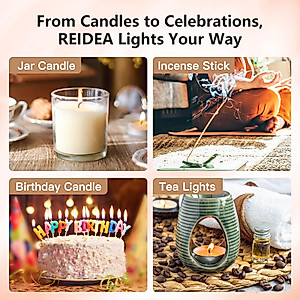 REIDEA Electronic Candle Lighter Arc Windproof Flameless USB Rechargeable Lighter with Safe Button for Home Kitchen Champagne Gold