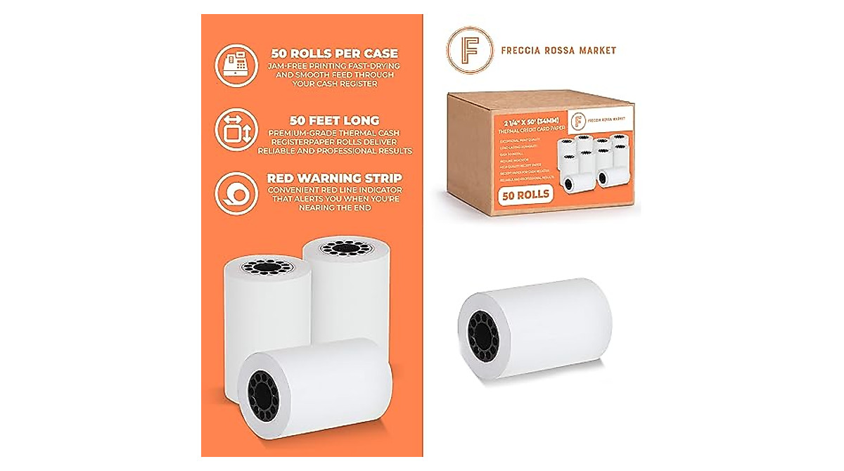 Thermal Credit Card Paper Rolls Printer Paper Receipts 2 1/4" X 50' for ...