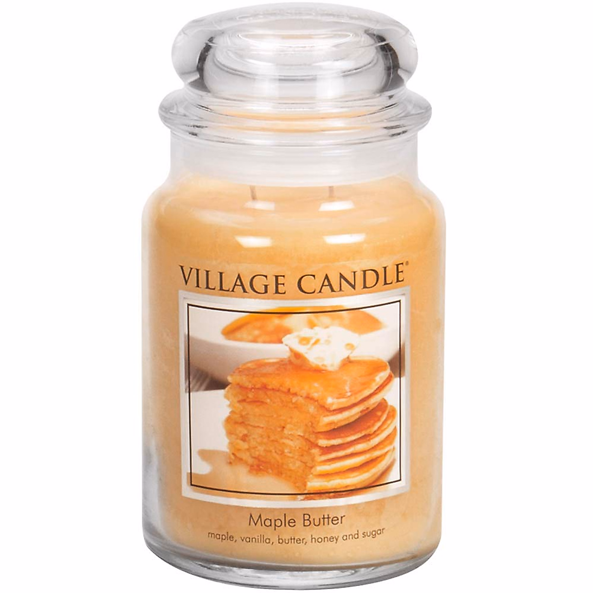 Village Candle Maple Butter Large Glass Apothecary Jar Scented Candle, 21.25 oz, Yellow & Mulled Cider Large Glass Apothecary Jar Scented Candle, 21.25 oz, Red