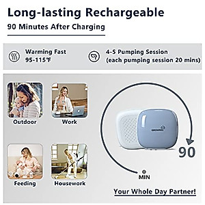 GROWNSY Warming Lactation Massager, Postpartum Breastfeeding Essentials, Heat & Vibration Support for Clogged Ducts, Mastitis, Improve Milk Flow, Engorgement (2 Pads)