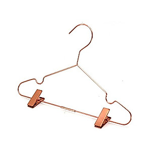 10Pack Koobay 13" Rose Copper Gold Shiny Metal Wire Top Clothes Hangers With Clips for Shirts Coat Storage & Display