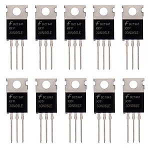BOJACK RFP30N06LE MOSFET 30 A 60 V RFP30N06LE N-Channel Power MOSFET Transistor ESD Rated TO-220 (Pack of 10 Pcs)