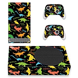 Vanknight Xbox Series S Slim Console Dinosaurs Wrap Skin Decals Stickers for Xbox Series S Console Wrap Cute Dino
