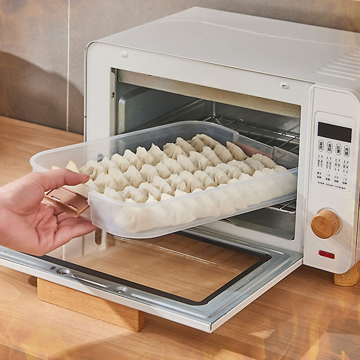 Hisocute Multi-layer Dumpling Storage Box With Lid Sealing Organization Container For Kitchen Vegetable Dumpling Box, 4-tier