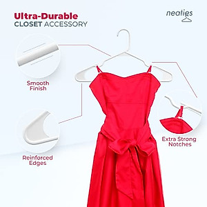 USA-Made Notched White Plastic Hangers (15, 30, 45, 60, 150 Packs) Clothes Plastic Coat Hangers | Non-slip Heavy Duty White Hangers Plastic, Quality Slim Adult Hangers Shoulder Grooves (60 Pack)