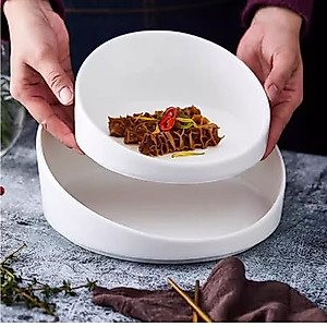 Salad Fruit Bowl Household Ceramic Cold Dish Plate Commercial Dish Plate Hotel Tableware, Salad Cold Dish Plate Ramen Bowl (Size : Small)