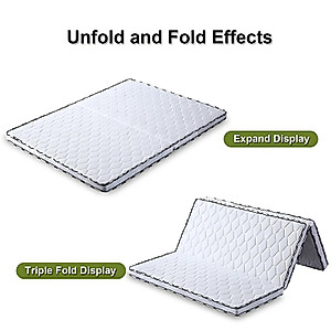 Enchantia Natural 3E Coconut Mattress, 2 in Queen Folding Mattress, Breathable Coir Mattress, Ergonomic Design Stress Reliever Portable Mattress for People Who Like Firm Mattress,A,90x200x5cm(36"x80"x