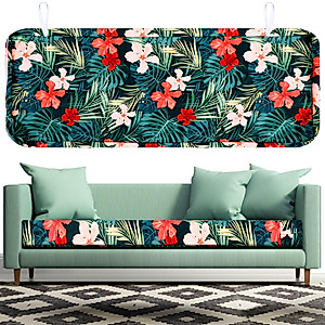 SmoothNovelty Hawaiian Outdoor Patio Bench Cushion Cover, No Insert, Palms Cushion Cover Replacement with Zipper Waterproof Loveseat Cushion Covers for Swing Sofa Chair Furniture(42 x 18 x 3 Inch)