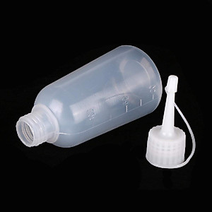 RAYNAG 100ml Clear Plastic Bottles with Applicator Tip & Attached Cap, 12 Pack Squeeze Bottles for Storing Acrylic Paint Pouring, Glue, Crafts Projects