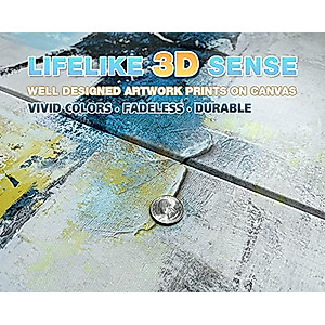 Teal Blue Wall Art Gray Black Turquoise Wall Décor for Living Room Modern Abstract Canvas Painting for Bathroom Bedroom Kitchen Dining Room Office Decor Home Decorations NON-Handmade NON-3D 36''x16''