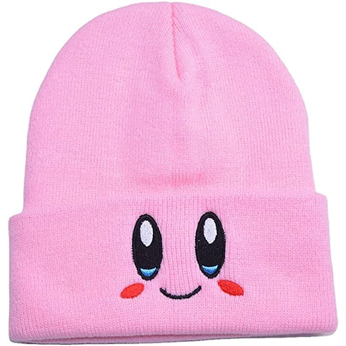 JILANI HANDICRAFT Kir-by Beanies hat Lovely face Embroidery Winter Knitted Hat Bonnet Cap Girls Boys Skiing Warm Unisex (Pink)