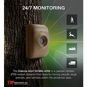 Dakota Alert DCMT-4000 Passive Infrared Motion Detector Transmitter - Wireless Driveway Alarm System for Home Security and Proximity Sensor (Renewed)