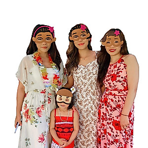 NF 11pcs Tropical Felt Mask, Hawaiian Theme Party Supplies, Boy and Girl Birthday Party Dress Up Blindfold